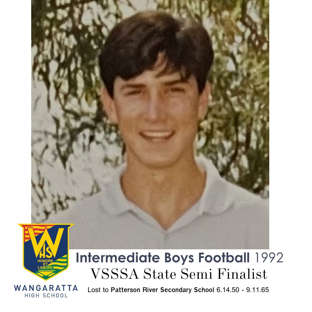 1992 – Intermediate Boys Football – Wangaratta High School